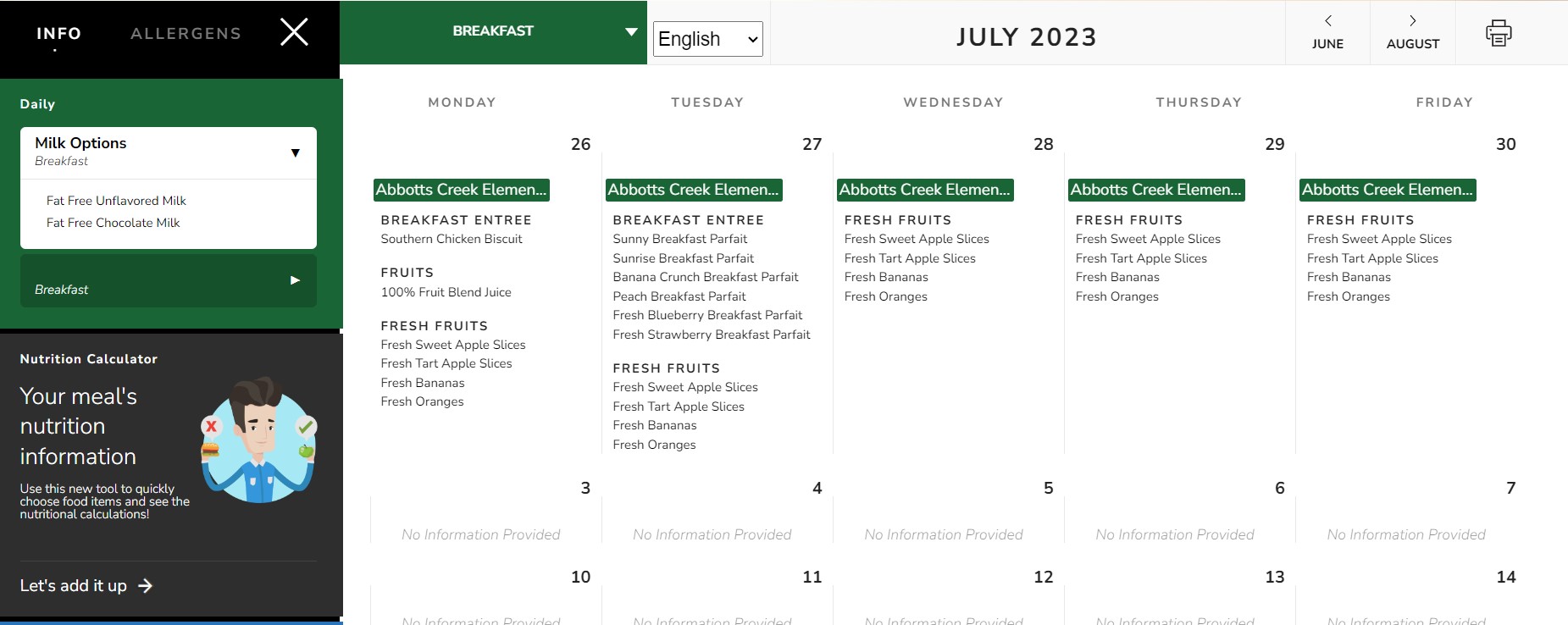 Wake County Schools Lunch Menu - Wake ID